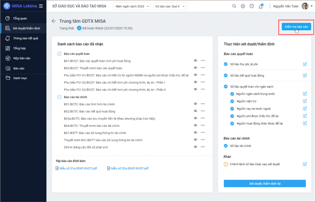 Cải tiến nghiệp vụ tổng hợp số liệu của các CTMT, DA nằm trong danh mục ...