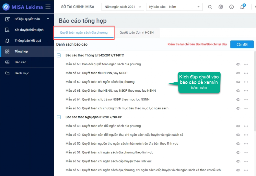 STC tổng hợp báo cáo – Help MISA Lekima